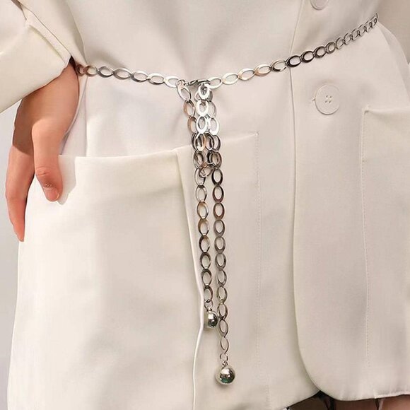 LC FASHION | Accessories | Ring Chain Belt Women Ball Charm Waist Belt ...